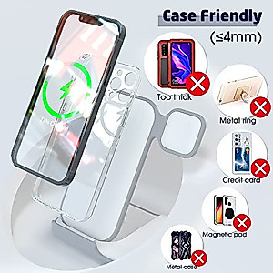 Wireless Charging Station, Foldable Fast Wireless Charger 5 in 1, 2 Phones Charging Stand Dock for iPhone 14/14 Plus/14 Pro Max/13/12/11/X/8, for Apple Watch Ultra/AirPods/iPad Series (with Adapter)