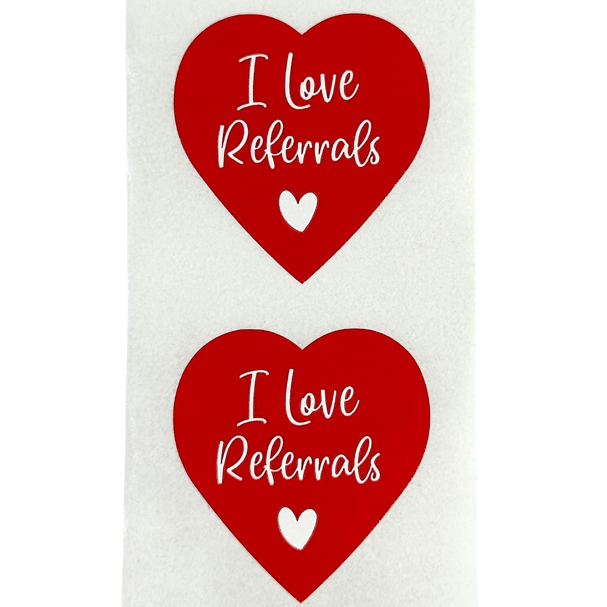 Heart Shaped I Love Referrals Stickers - Great Real Estate Agents and Sales Supplies (Large Heart, I Love Referrals - Red)