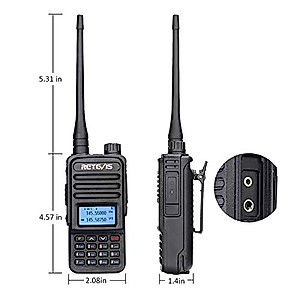 Retevis RT85 Walkie Talkies Long Range, Dual Band 200 Channels High Power 2 Way Radios, DTMF Remote Stun ANI Handheld Two Way Radio Rechargeable, for Hiking Hunt(2 Pack)