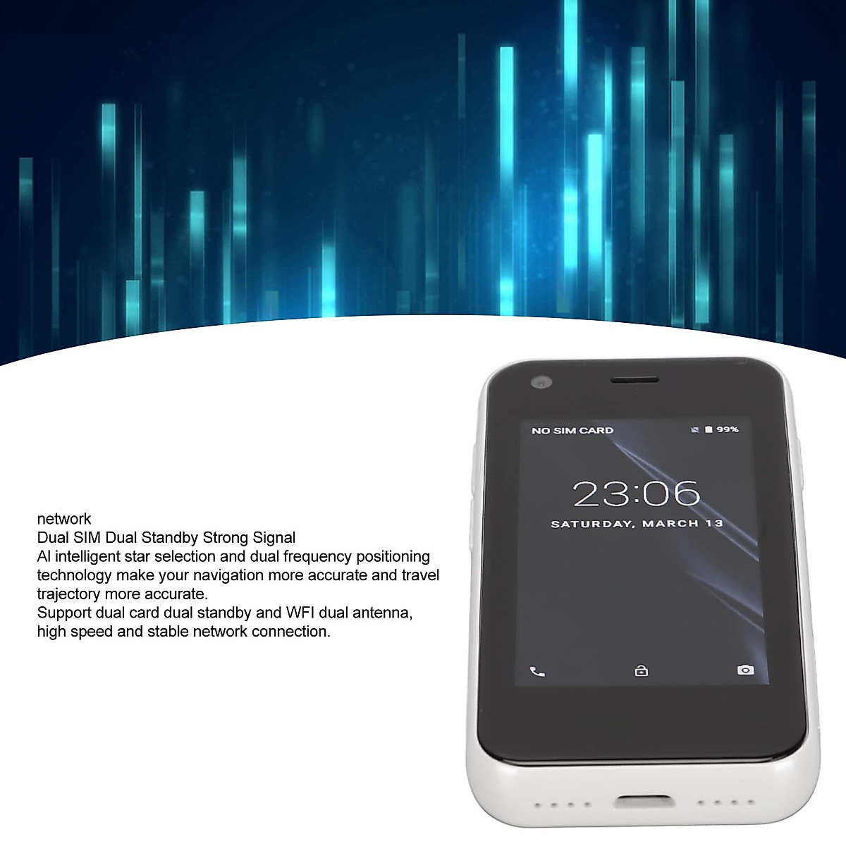 ASHATA Mini Mobile Phone, 3G Small Unlocked Smartphone, GPS, 1GB 8GB ROM, Quad Core, 2.5in Android Cellpohone Support App Download(Pearl White)