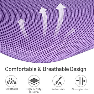 Kids Desk Chair, Armless Home Office Task Chair with Mesh Padded Cushion, Swivel Study Computer Chair with Rolling Wheels for Children Student, Purple