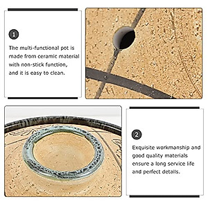 Japanese Donabe Pot Korean Soup Pot Ceramic Casserole Clay Earthenware Pot Chinese Stew Pot Soup Pot Cooking Pot Stockpot with Lid Kitchen Cookware 18cm Ceramic Stew Pot Clay Cooking Pot (Color : Ass