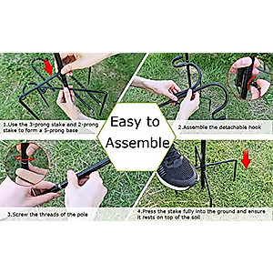 Shepherds Hook 79 Inch (2pcs), Adjustable Shepherds Hook, for Hanging Solar Lights, Bird Feeders, Mason Jars, Christmas Lights, Lanterns, Garden Stakes and Wedding Décor