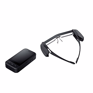 Epson Moverio BT-40S Smart Glasses with Binocular, 1080p, Transparent Displays and Intelligent Touch Controller, Black, Large