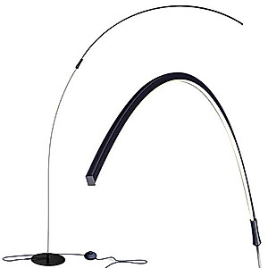 Brightech Sparq Arc Floor Lamp, Ultra Bright Lamp for Living Rooms & Offices – 3-Way Dimmable Smart, Tall Contemporary Standing Lamp for Reading in Bedrooms - Black