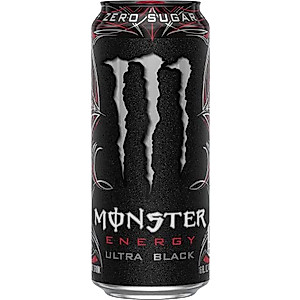 Monster Energy Ultra Black, Sugar Free Energy Drink, 16 Ounce (Pack of 15)