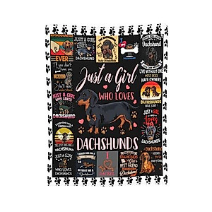 Dachshund Throw Blanket Dachshund Dog Pattern Blanket Super Soft Cozy Blanket Gifts for Women Men Dachshund Dog Lovers Warm Plush Fleece Blanket Home Decor for Couch Bed Chair Living Room 50"X40"