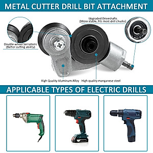 DEZAUP 2024 Upgraded Metal Sheet Cutter, Electric Drill Plate Cutter pro, Metal Nibbler Drill Attachment with Adapter, DIY Sheet Metal Cutter,Suitable for Metal Sheet Of About 0.04 In or Less.