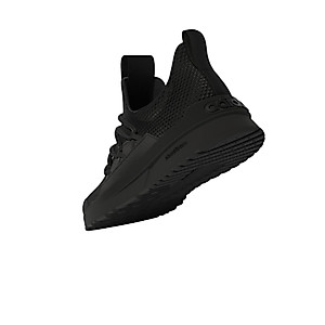 adidas Lite Racer Adapt 5.0 Running Shoe, Black/Black/Grey, 4 US Unisex Big Kid