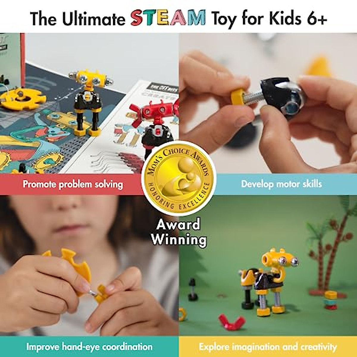 The Off Bits InfoBit Build Your Own Robot Toy Construction Set, Educational STEM Activities Learning Kit, Creative Build and Play Model Kit Steam Toys for 6 7 8 9 10+ Year Old Boys and Girls