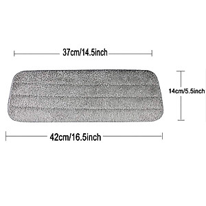 JDWG 4 Pack Mop Head Replacements Pads Microfiber Cleaning for Most Spray Mops and Reveal Mops, Wet & Dry Home Commercial Cleaning. (Grey)