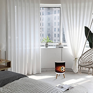 IBPNKFAZ89 Small Trash Can with Lid Soccer Ball in Fire Isolated on Black Garbage Bin Wood Waste Bin Press Cover Round Wastebasket for Bathroom Bedroom Office Kitchen