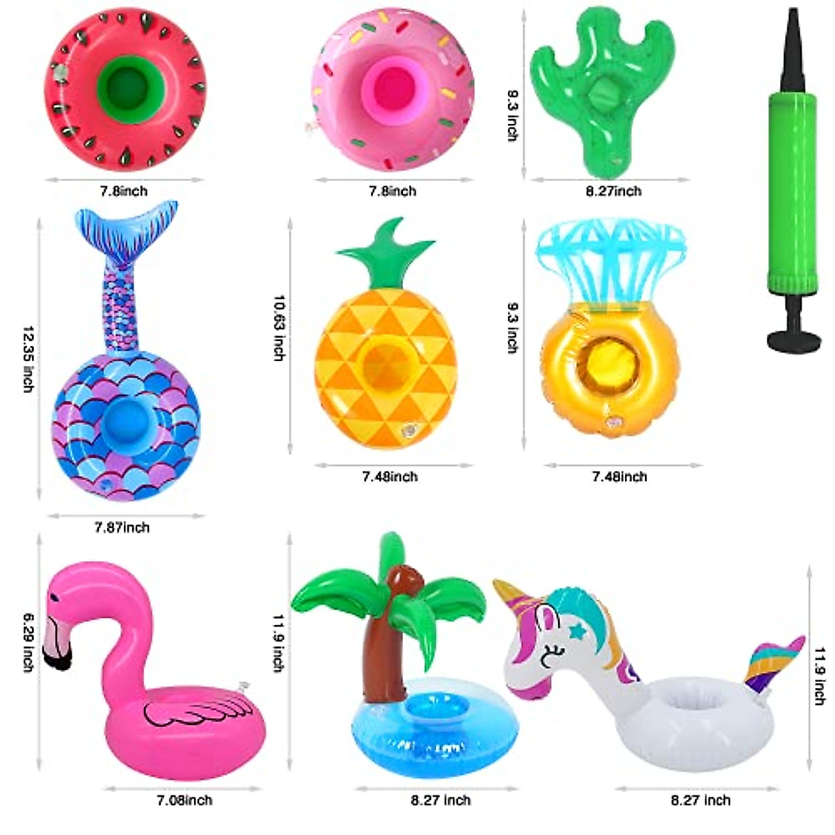 KUDES 9 Pack Bearded Dragon Bathe Float Bathtub Toys + 1 Inflatable Needle, Lizard Swimming Toys with Enjoy The Bath Time for Bearded Dragon Hamster and Other Small Animals