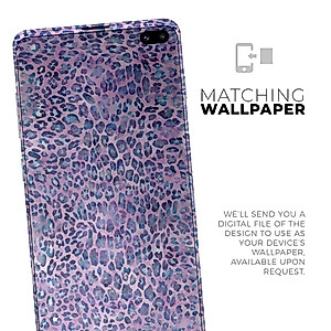 DesignSkinz Purple Watercolor Leopard Pattern Protective Vinyl Decal Wrap Skin Cover Compatible with The Samsung Galaxy S20 (Screen Trim & Back Glass Skin)
