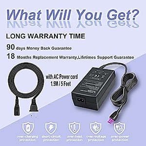 BURFLO 32V 1560mA 0957-2105 Ac Adapter 0957-2269 for HP Photosmart B210 C7250 C7280 C5180 Officejet 2620 4500 6000 6500 7500A Deskjet 6840 6940 All-in-One Printer 0957-2286 Power Supply Cord Cable