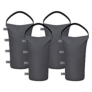 Easy-Going 4-Pack Sand Bags for Weight Sand Bags for Patio Umbrellas Sandbags for Outdoor Pop up Canopy Tent (Without Sand) Grey Standard (18.3x7.8inch)