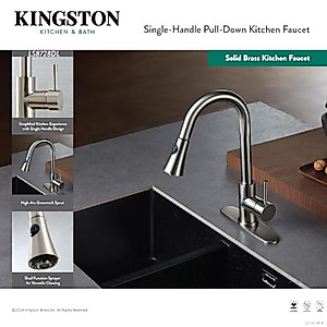 Kingston Brass Gourmetier LS8723DL Concord Single-Handle Pull-Down Kitchen Faucet, Brushed Brass