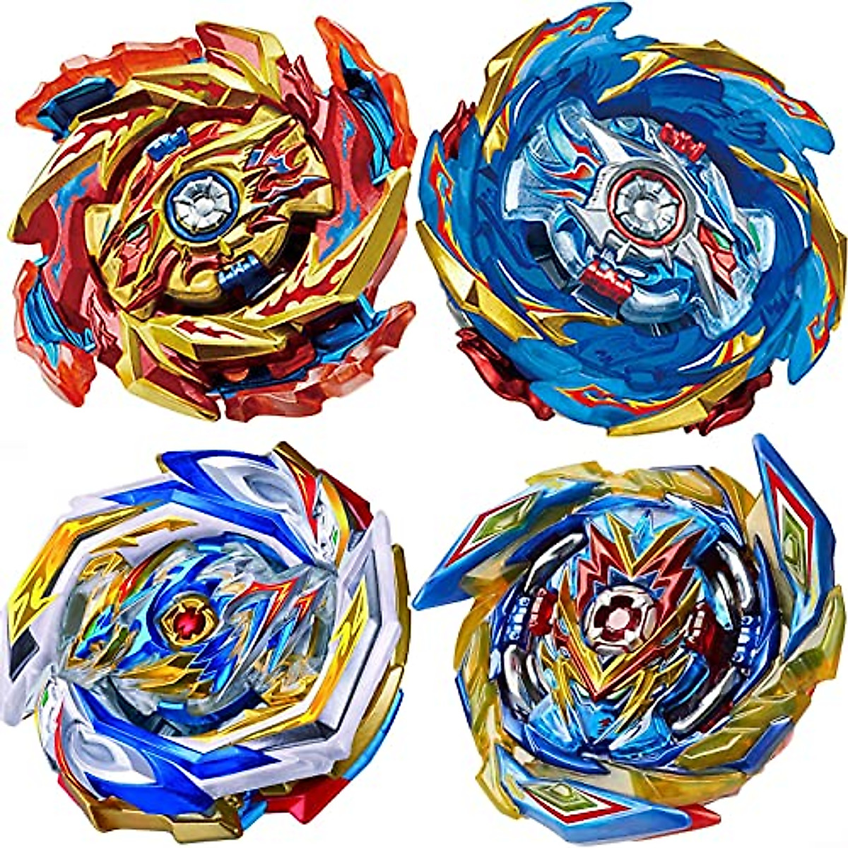 4 Piece Gyros Battle Set Battling Burst Tops with Stickers, Kids Boys Christmas Birthday Party Gift Idea