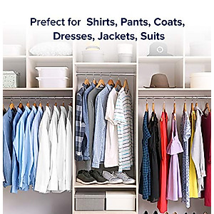 HOUSE DAY Wooden Hangers 20 Pack Wood Clothes Hangers Smooth Finish Wooden Coat Hangers for Closet Heavy Duty Hangers Solid Wood Hangers Suit Hangers for Clothes, Jacket, Shirt, Tank Top, Dress