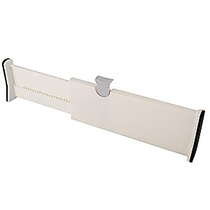 RealPlus 8 Pack of Plastic Drawer Dividers Organizer Separators Adjustable from 11-17 Inches for Bedroom,Closet,Baby Drawer,Dresser,Office,Kitchen Storage