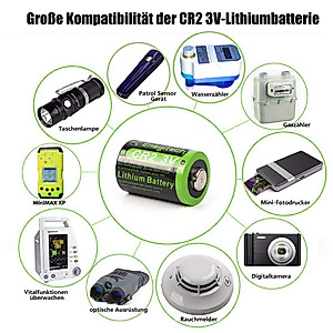 Enegitech CR2 3V Lithium Battery, CR15H270 1000mAh for Golf Rangefinder Nest Temperature Sensor Instax Mini Camera/Polaroid Camera Non-Rechargeable (CR2 6 Pack)