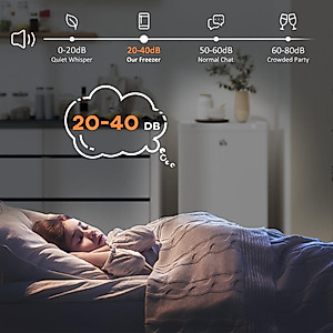 HOMCOM Mini Freezer Countertop, 3 Cu.Ft Compact Upright Freezer with Removable Shelves, Reversible Door for Home, Dorm, Apartment and Office, White