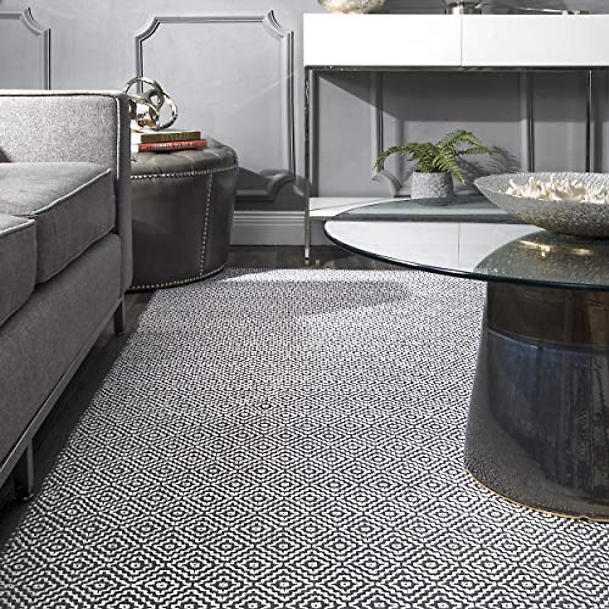 nuLOOM Lorretta Geometric Cotton Area Rug, 8x10, Gray