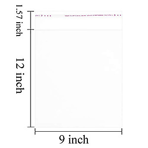 Tendwarm 9X12 Inch t-shirt Bags Clear Apparel Bags Self Seal Flap for Shirts Plastic Bags for Clothes Party Wedding Gift Bags (100 Pcs)