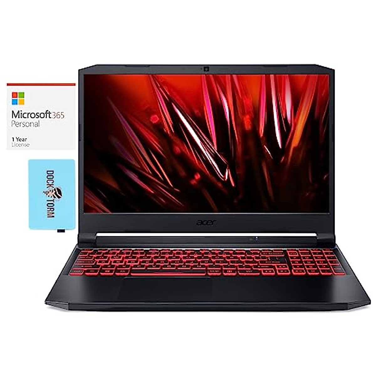 acer Nitro 5 AN515-57 Gaming & Business Laptop (Intel i7-11800H 8-Core, 64GB RAM, 7.6TB SATA SSD, GeForce RTX 3050 Ti, 15.6" 144Hz Win 11 Home) with MS 365 Personal, Dockztorm Hub