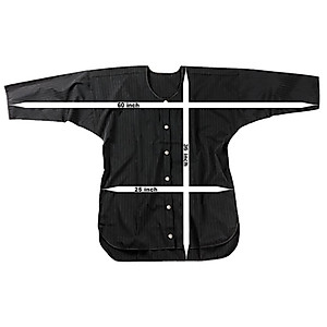 MYSMOCK Professional Smock Style Hair Saloon Guest Spa Client Black Kimono Cosmetology Uniform - Peinada Stylist Hairdresser Workwear for Unisex (CA58895)