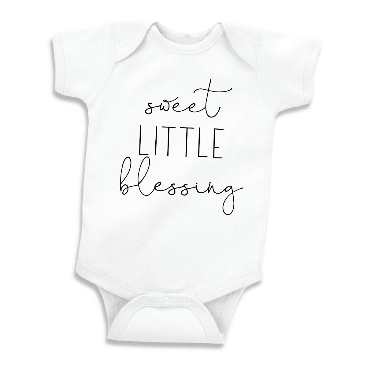 Bump and Beyond Designs Baby Girls Pregnancy Announcement For Grandparents Sweet Little Blessing Leotard White, 0-3 Months