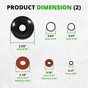 Replace for Wilkins RK1-375R Rubber Parts Repair Kit, Fit for 1" Model 375 375ST 375XL, Including Lubricant