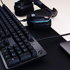 Logitech G513 Carbon LIGHTSYNC RGB Mechanical Gaming Keyboard with GX Brown Switches, Memory Foam, USB Pass-Through Port, Aircraft-Grade 5052 Aluminum Top Case - Tactile (Renewed)
