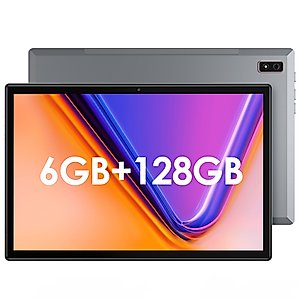 Android Tablet 10 Inch, 6GB RAM 128GB Storage, 1.8Ghz 8-core, Kids Space, 300Nits Brightness 1080P FHD Display, 7000mAh, 2.4G+5G WiFi, Gyroscope, GPS, Metal Body, PlimPad P60 Space Gray