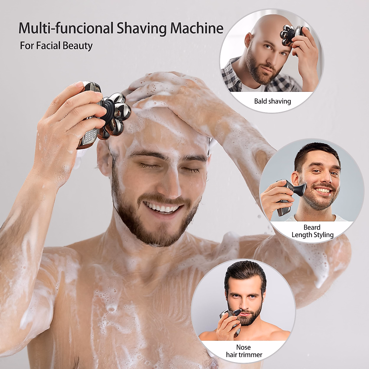 Silver Electric Head Razor for Bald Men - Bald Head Shavers
