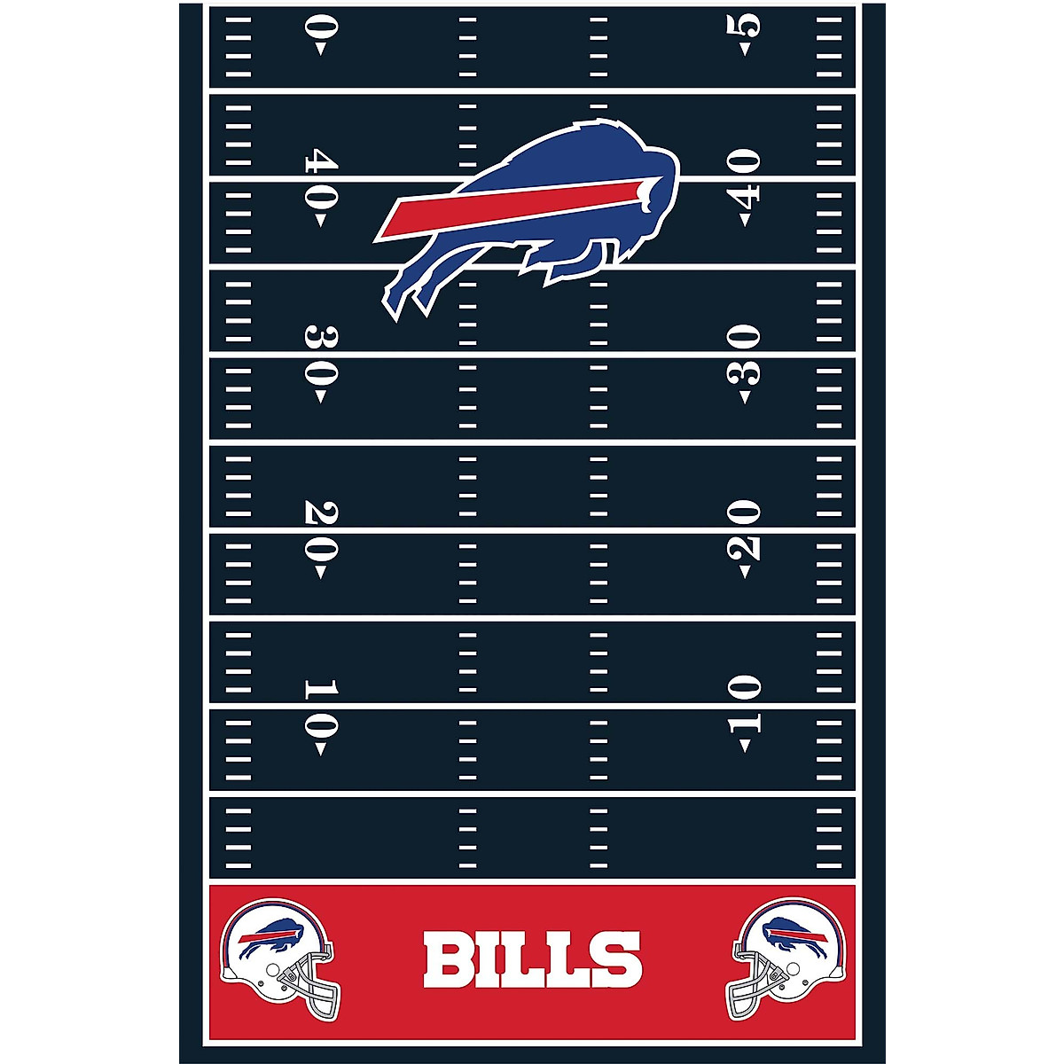 Amscan Buffalo Bills Ultimate Fan Tablecover - 54" x 96" (1 Piece) - Vibrant All Over Print, Durable Plastic, Perfect for Tailgates & Game Day Parties