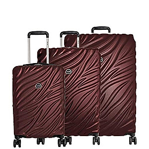 DELSEY PARIS Alexis Lightweight Luggage 3 pc Set, Expandable Spinner Double Wheel Hardshell Suitcases with TSA Lock