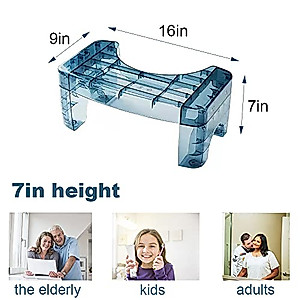 Toilet Stool for Adults, Acrylic Sitting Posture Foot Stool, Poop Stool - Blue…