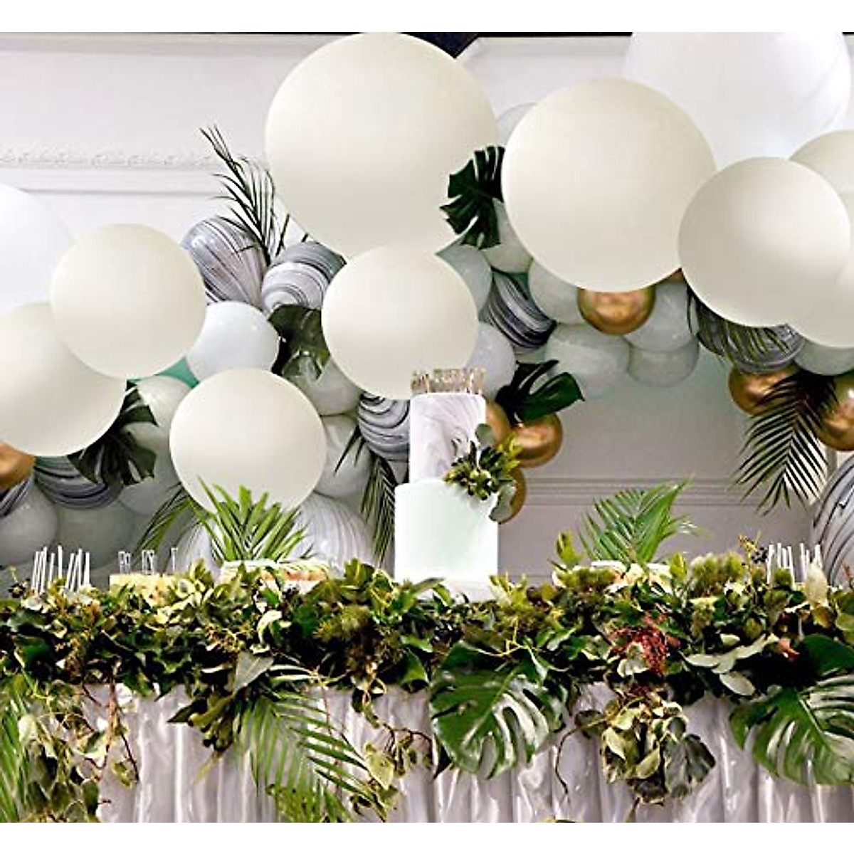 36 Inch Latex Round White Balloons(Premium Helium Quality),Giant Balloons for Photo Shoot/Birthday/WeddingParty/Festivals/Event Decorations(12PCS)