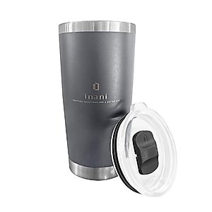 inani 20oz Stainless Steel Tumbler, Insulated Travel Coffee Cup, Leak-Resistant, Spill-Proof Lid, Dishwasher Safe, BPA-Free, Double-Wall Insulated Premium Travel Mug For Hot Or Iced Coffee, Gray