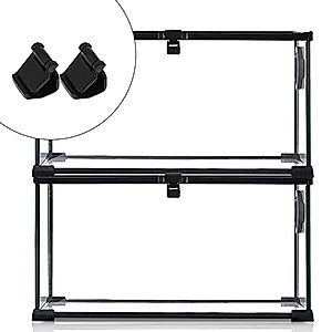 4pcs terrarium cover clips Terrarium Screen Cover Clip Fresh Air Non- Locking Screen Clips Anti- escape Feeding Tank Latch for Glass Turtle Terrarium reptile terrarium cover Parts aquarium cover clips