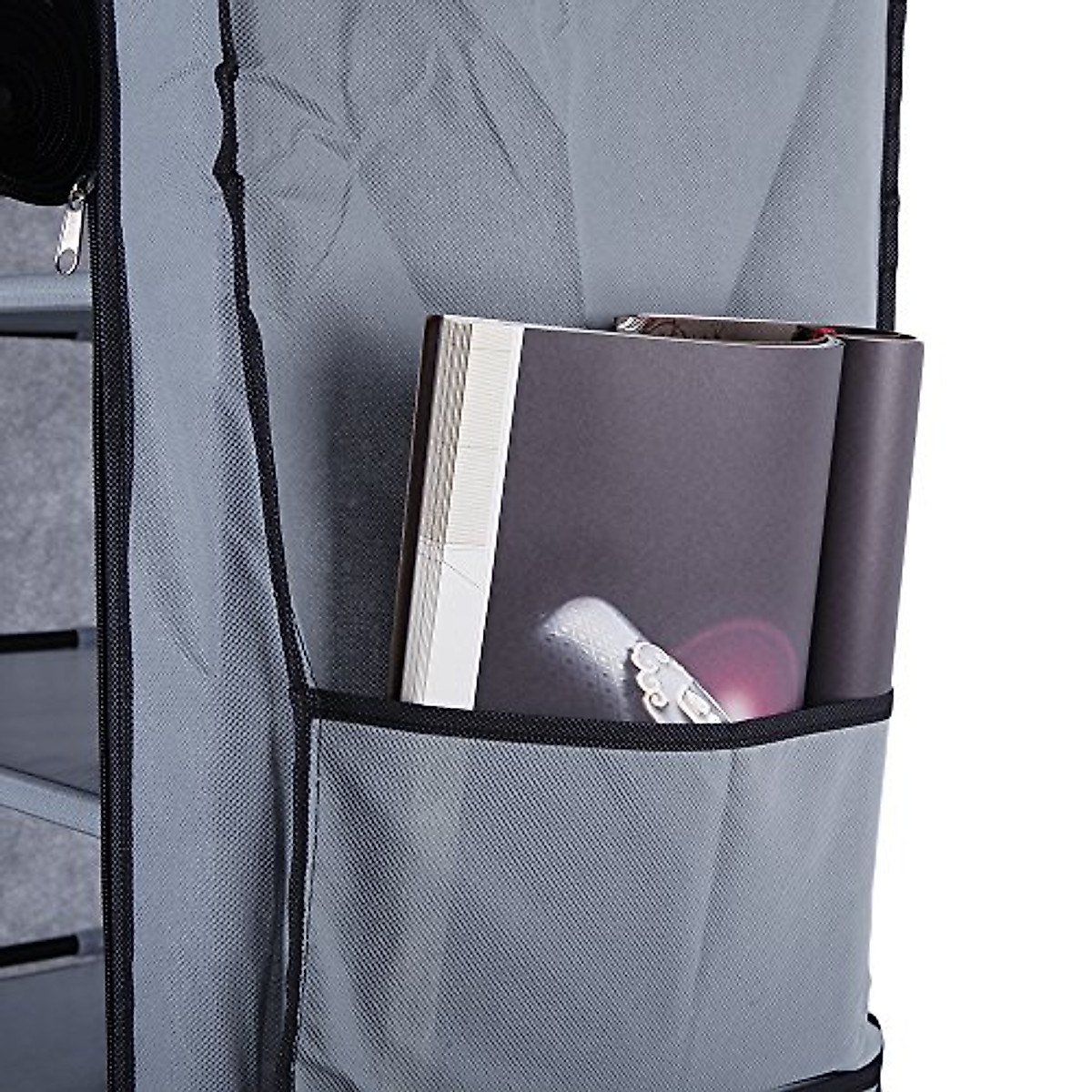 HOBBYN Shoe Rack,10 Tiers Shoe Rack with Dustproof Cover Closet Shoe Storage Cabinet Organizer Gray