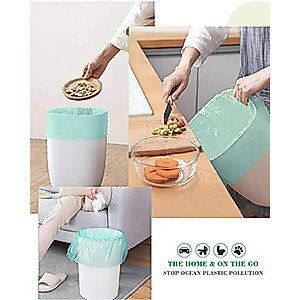 4-6 Gallon Small Trash Bags Compostable Trash Bags,AYOTEE 60 Count Ultra Strong Unscented Garbage Bags Mini Trash Bags Waste Basket Liners for Bathroom, Kitchen,Bedroom, Office, Pet, Car(Green)