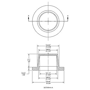 Caplugs 99394887 Plastic Tapered Cap and Plug with Wide Thick Flange WW-21, PE-LD, Cap OD 1.857" Plug ID 2.048", Yellow (Pack of 40)