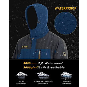 MAGCOMSEN Rain Jacket Mens Windbreaker Jackets Waterproof Jackets Outdoor Rain Coat Sports Breathable Jacket Running Cycling Camping Jacket