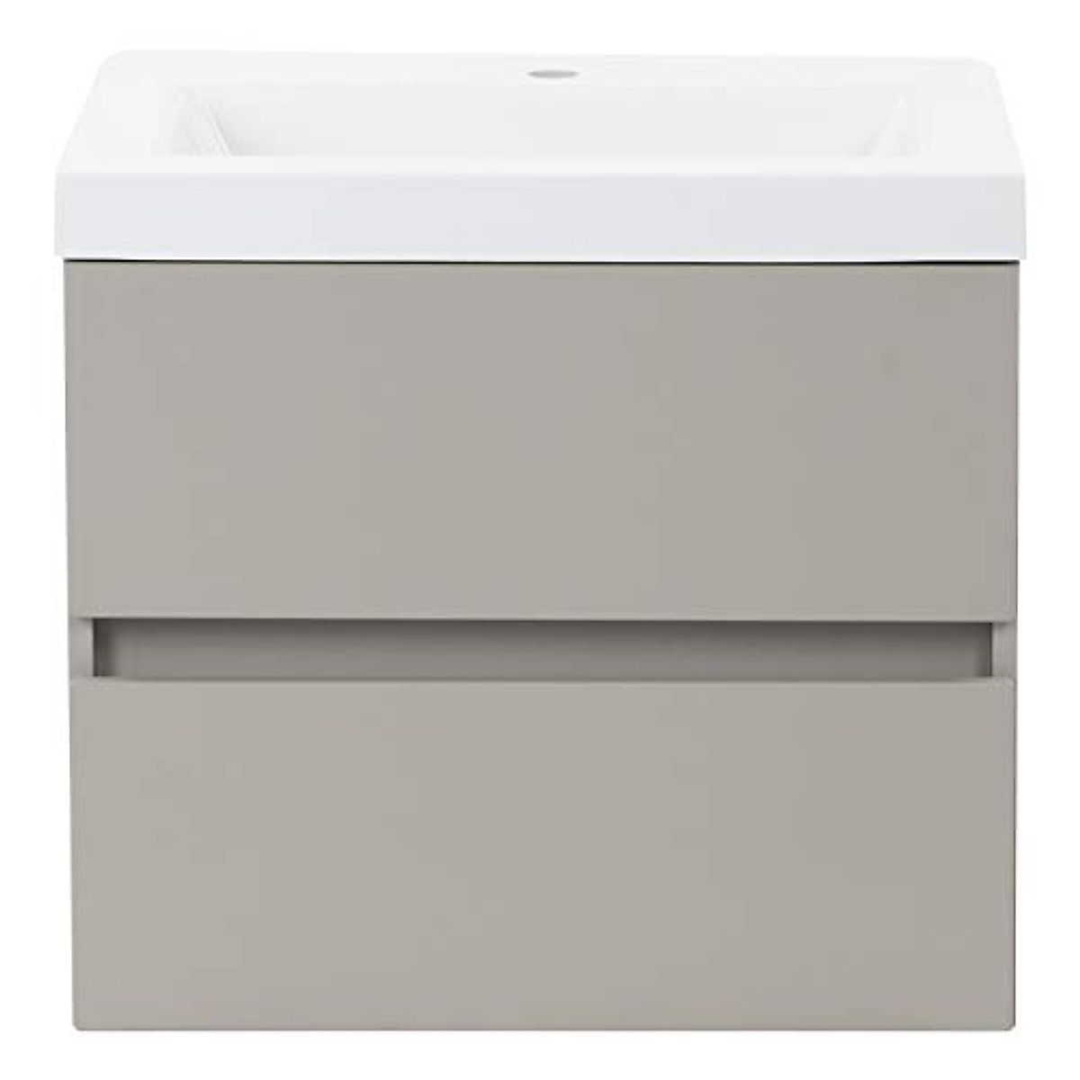 Spring Mill Cabinets Innes 24 Inch Floating Bathroom Vanity with White Single Sink Top, 2 Soft-Close Drawers, 24.5" W x 18.75" D x 22.25" H, Gray