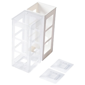 PRETYZOOM 2pcs Curling Iron Storage Box Hair Dryer Holder Wall Mounted Hairdryer Holder for Bathroom Locker Organizer Shelf Curling Steamer Brush Holder No Punching Plastic White