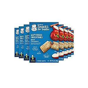 Gerber Snacks for Toddler Soft Baked Grain Bars, Apple Cinnamon, 5.5 Ounce (Pack of 8)