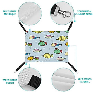 Color Fish Pet Hammock Bed Guinea Pig Cage Hammock Small Animal Hanging Bed for Ferret, Chinchilla, Puppy and Other Small Animals