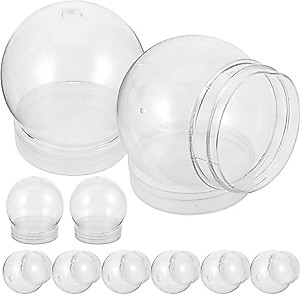 Plastic Snow Globe 10Pcs DIY Clear Plastic Snow Globe Water Globe with Screw Off Cap 2.75 Inch Empty Water Snow Globes for Crafts Christmas Home Decor Snow Globe Kit
